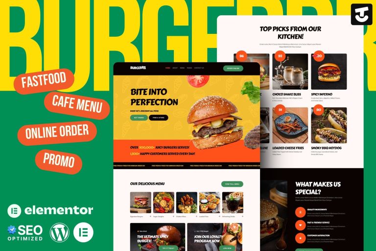 Burgerr – Fast Food Restaurant Template Kit - GPLVilla