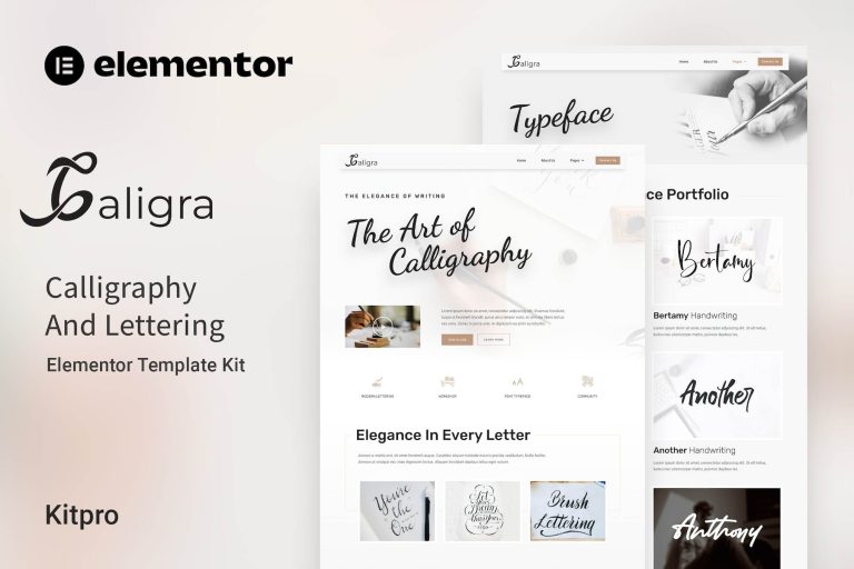 Caligra - Calligraphy & Lettering Elementor Template Kit - GPLVilla
