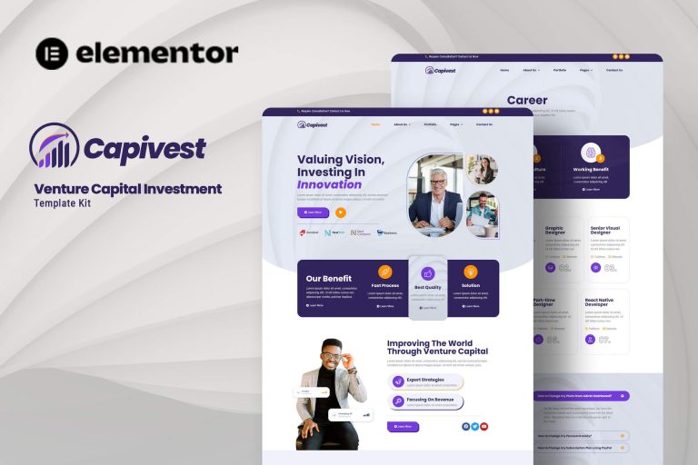 Capivest - Venture Capital Investment Elementor Template Kit - GPLVilla