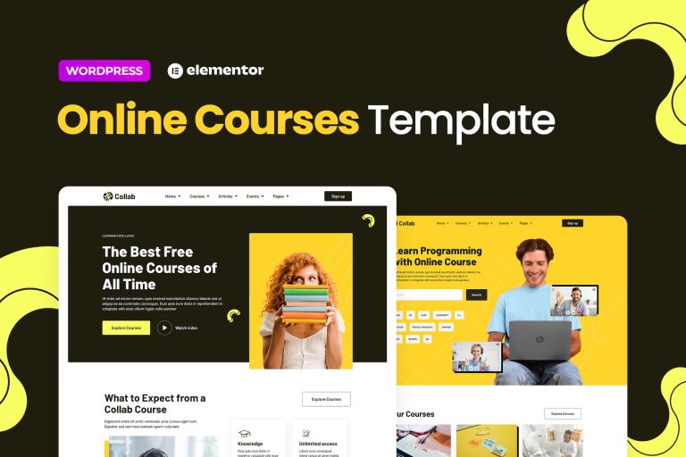 Collab - Online Courses Elementor Template Kit - GPLVilla