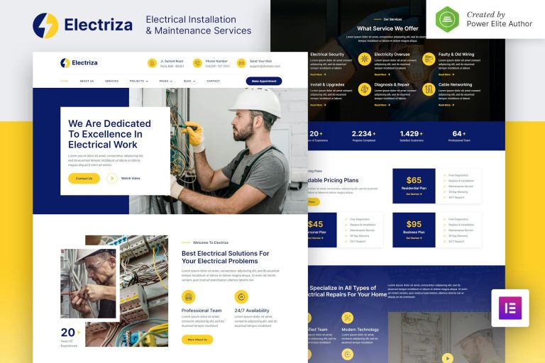 Electriza - Electrical Installation & Maintenance Services Elementor ...