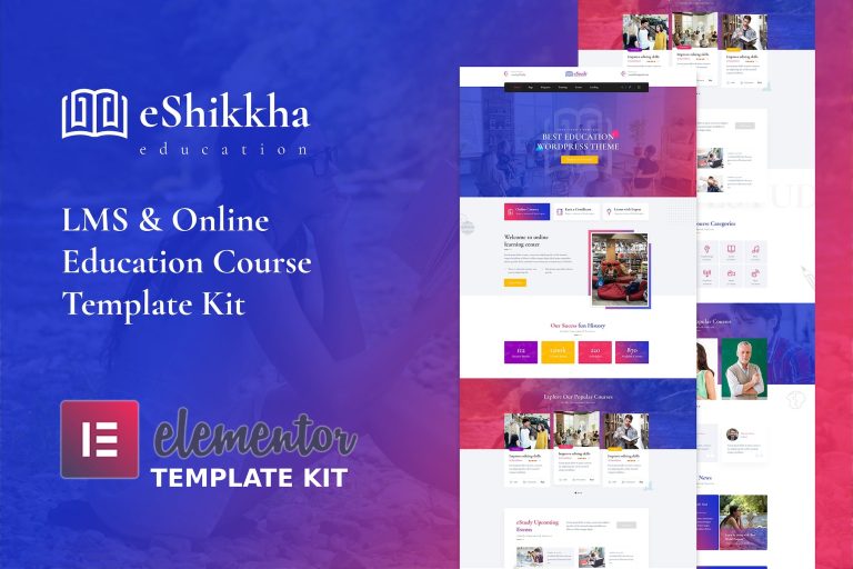 eShikkha - eLearning Elementor Template Kit - GPLVilla