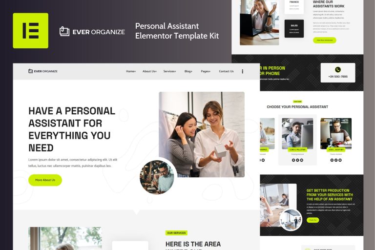 Ever Organize - Personal Assistant Elementor Template Kit - GPLVilla