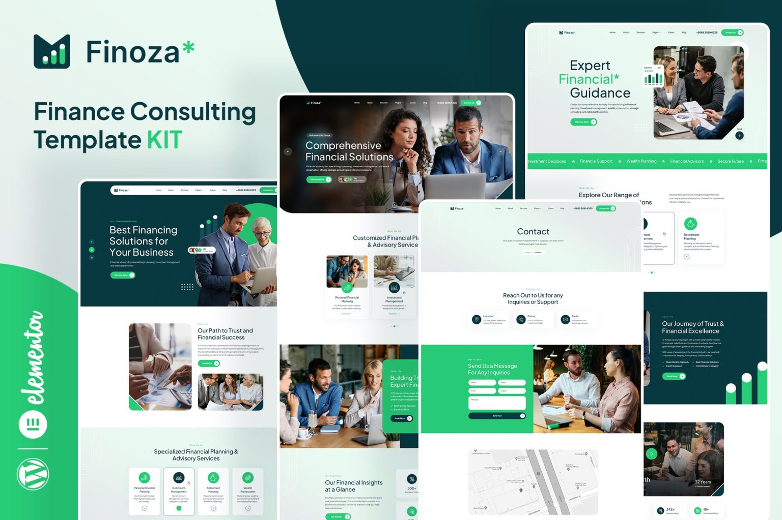 Finoza – Finance Consulting Elementor Template Kit - GPLVilla