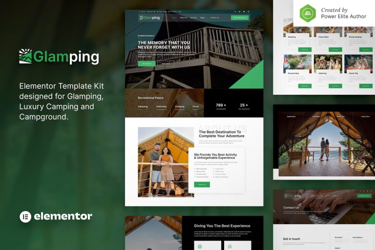 Glamping - Luxury Camping & Campground Elementor Template Kit - GPLVilla