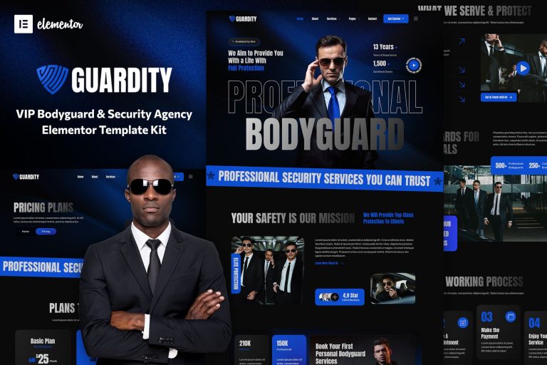 Guardity – VIP Bodyguard & Security Agency Elementor Template Kit ...
