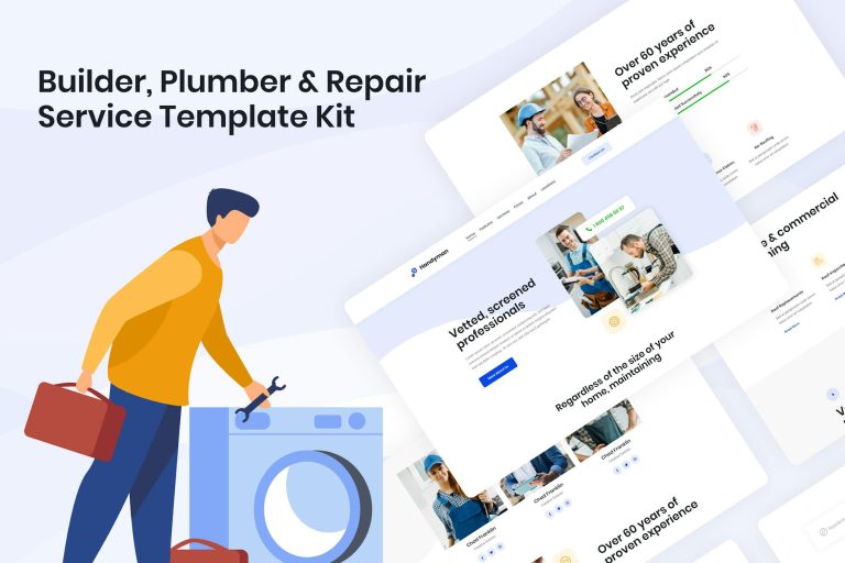 Handyman | Builder Plumber & Repair Service Elementor Template Kit ...