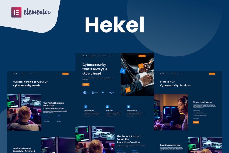 Hekel - Cyber Security Elementor Template Kit - GPLVilla