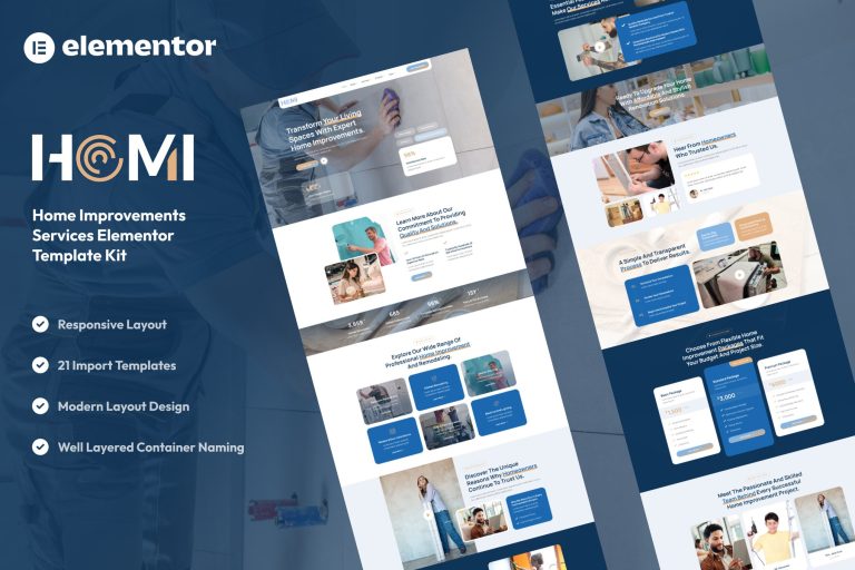 Homi – Home Improvement & Repair Services Elementor Template Kit - GPLVilla