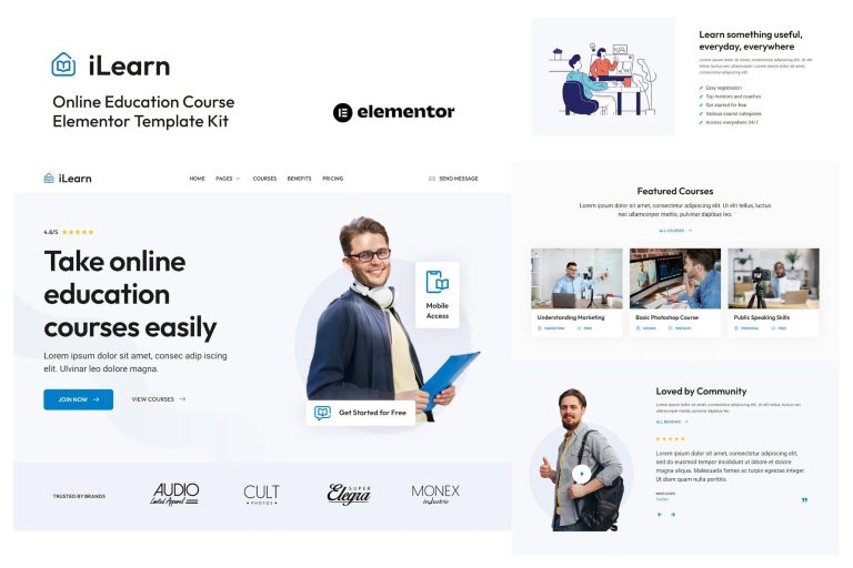 iLearn - Online Education Course Elementor Template Kit - GPLVilla
