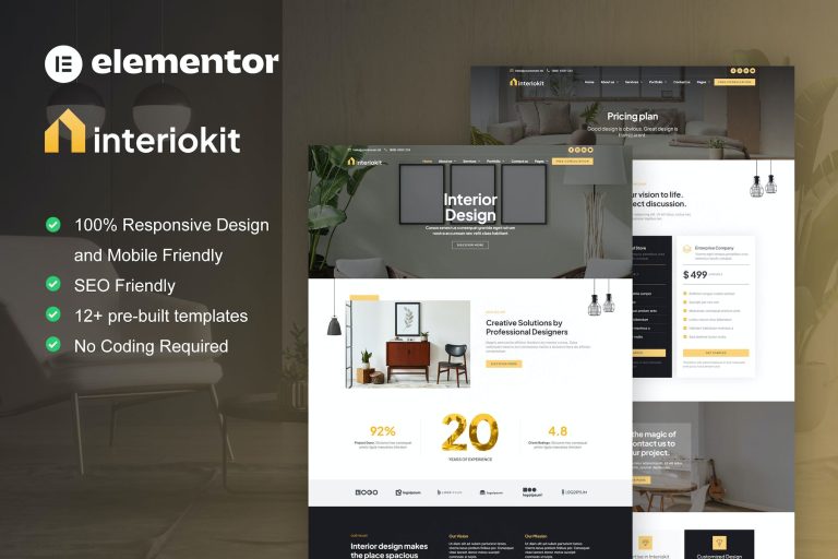Interiokit - Interior Design & Architecture Elementor Template Kit ...