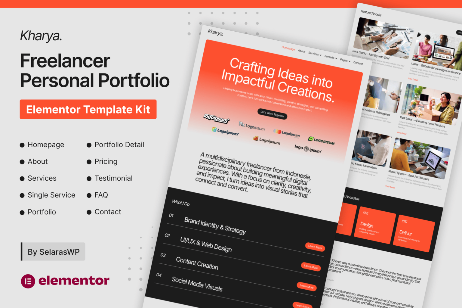 Kharya – Personal CV Freelancer Elementor Template Kit - GPLVilla
