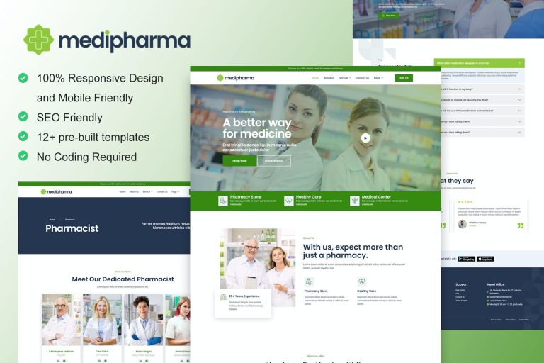 MediPharma - Pharmacy & Medical Elementor Template Kit - GPLVilla