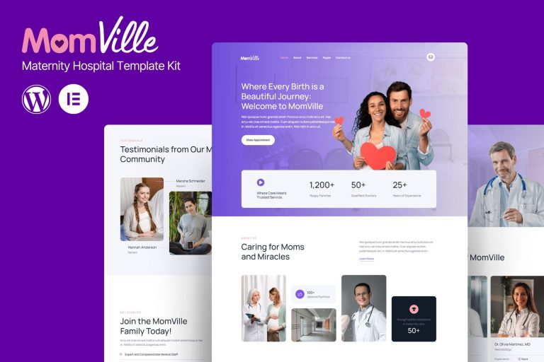 MomVille - Maternity Hospital Elementor Kit Template - GPLVilla
