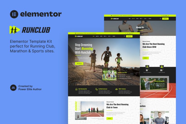 Runclub - Running Club, Marathon & Sports Elementor Template Kit - GPLVilla