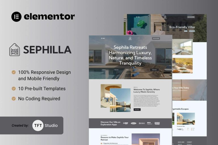 Sephilla - Premier Villa Showcase Elementor Template Kit - GPLVilla