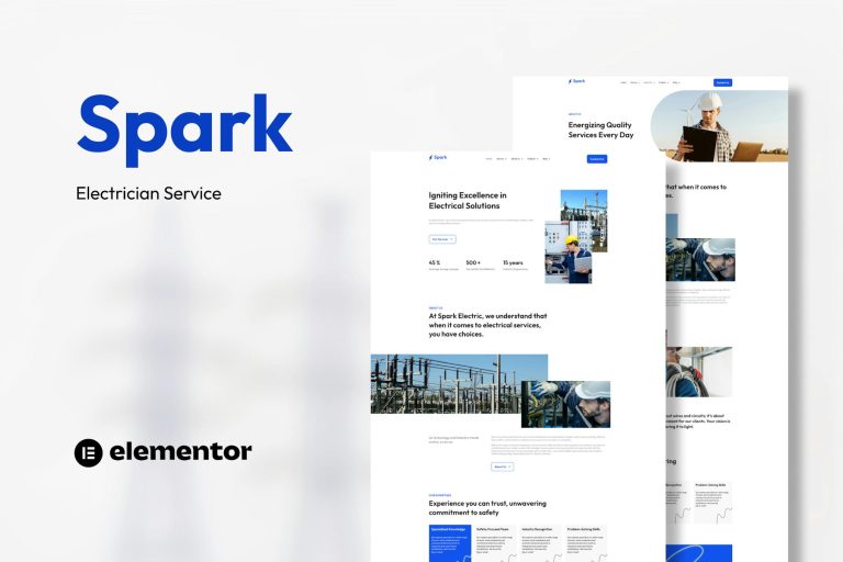 Spark - Electrician Service Elementor Template Kit - GPLVilla