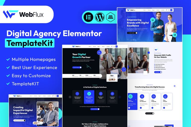 WebFlux – Digital Agency Elementor Template Kit - GPLVilla